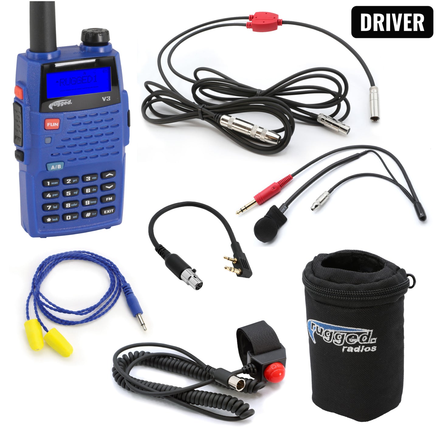 NASCAR Driver Only Communication Kit with V3 Radio – Rugged Radios