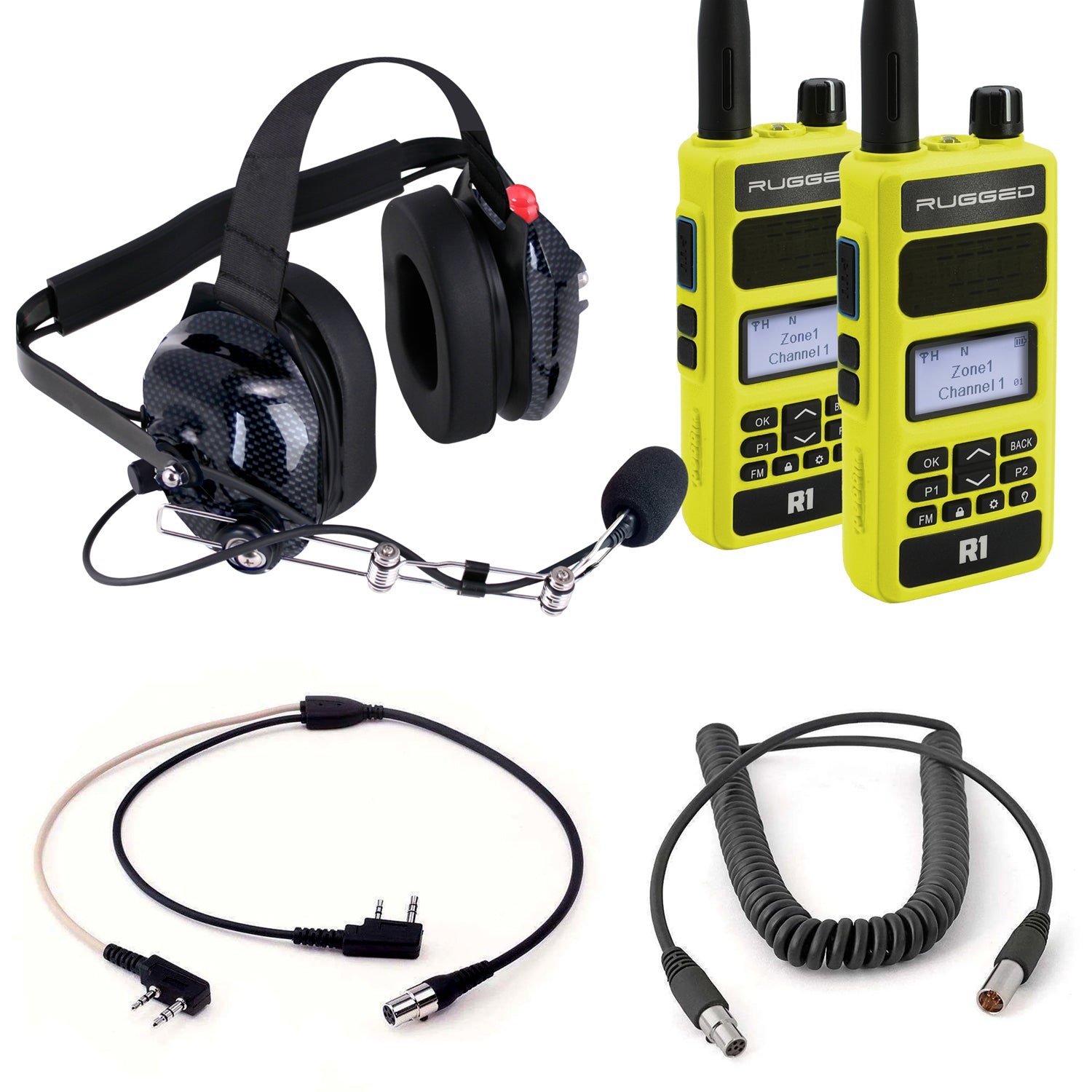 Crew Chief - H42 Spotter Headset and Rugged Handheld Radio Package ...