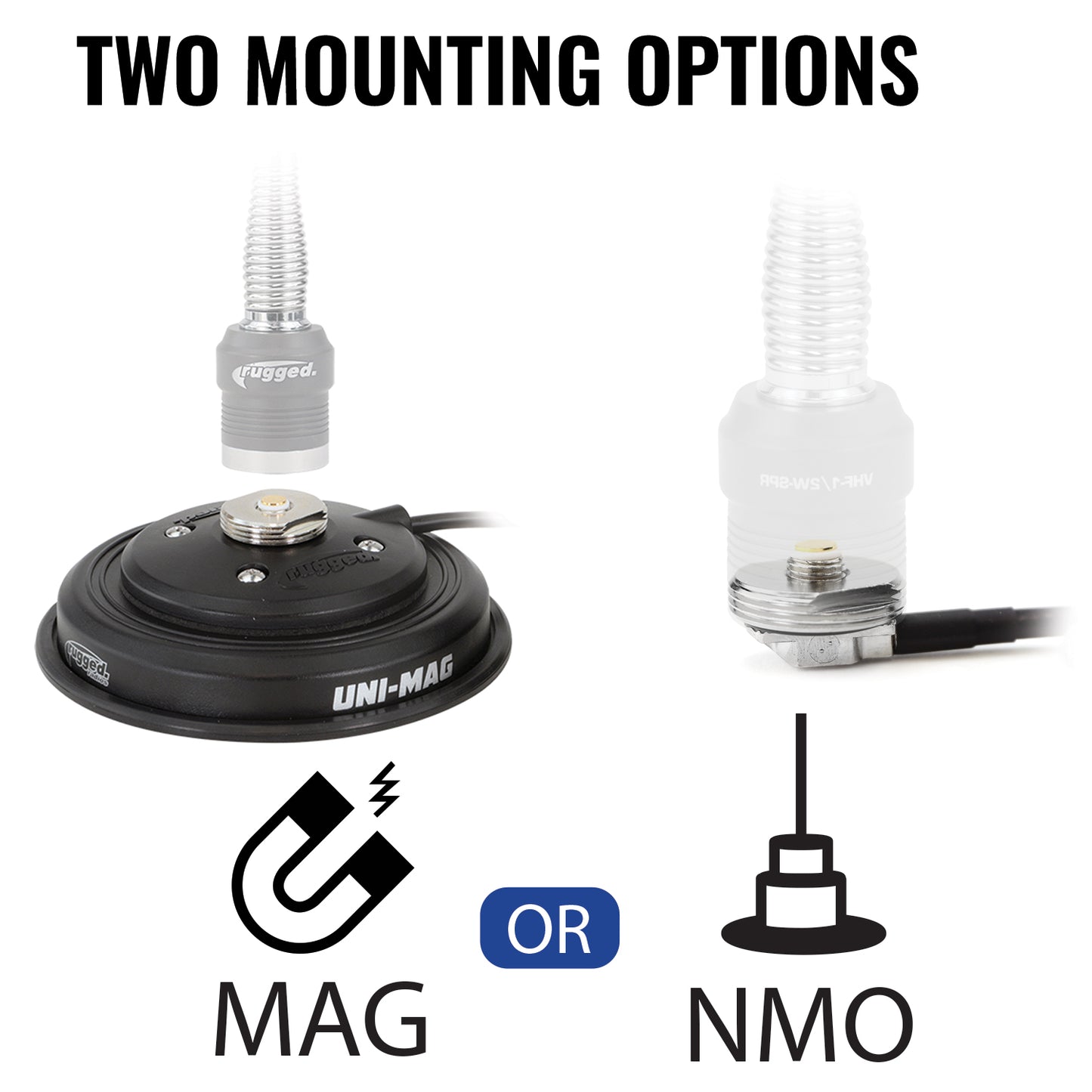 UNI-MAG Universal NMO or Magnetic Antenna Mount – Rugged Radios