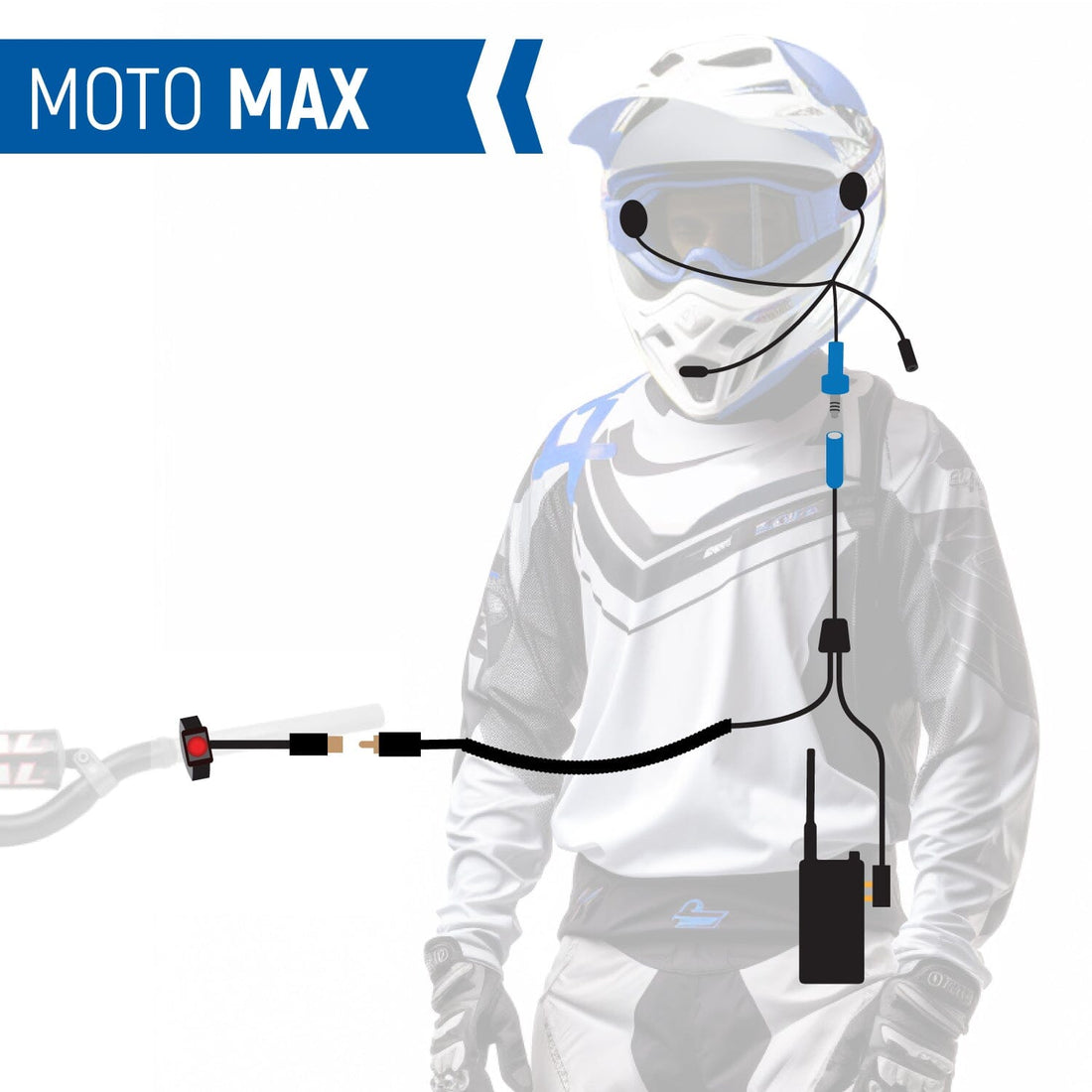 MOTO MAX Complete Motorcycle Communication Kit with Heavy-Duty OFFROAD ...