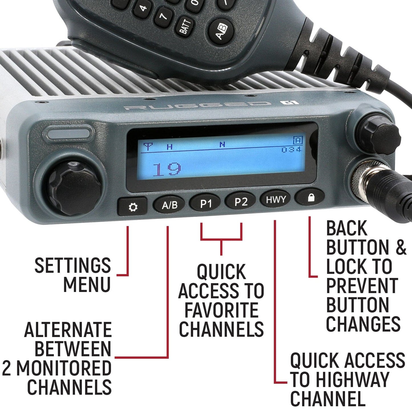 Rugged G1 ADVENTURE SERIES Waterproof GMRS Mobile Radio – Rugged Radios