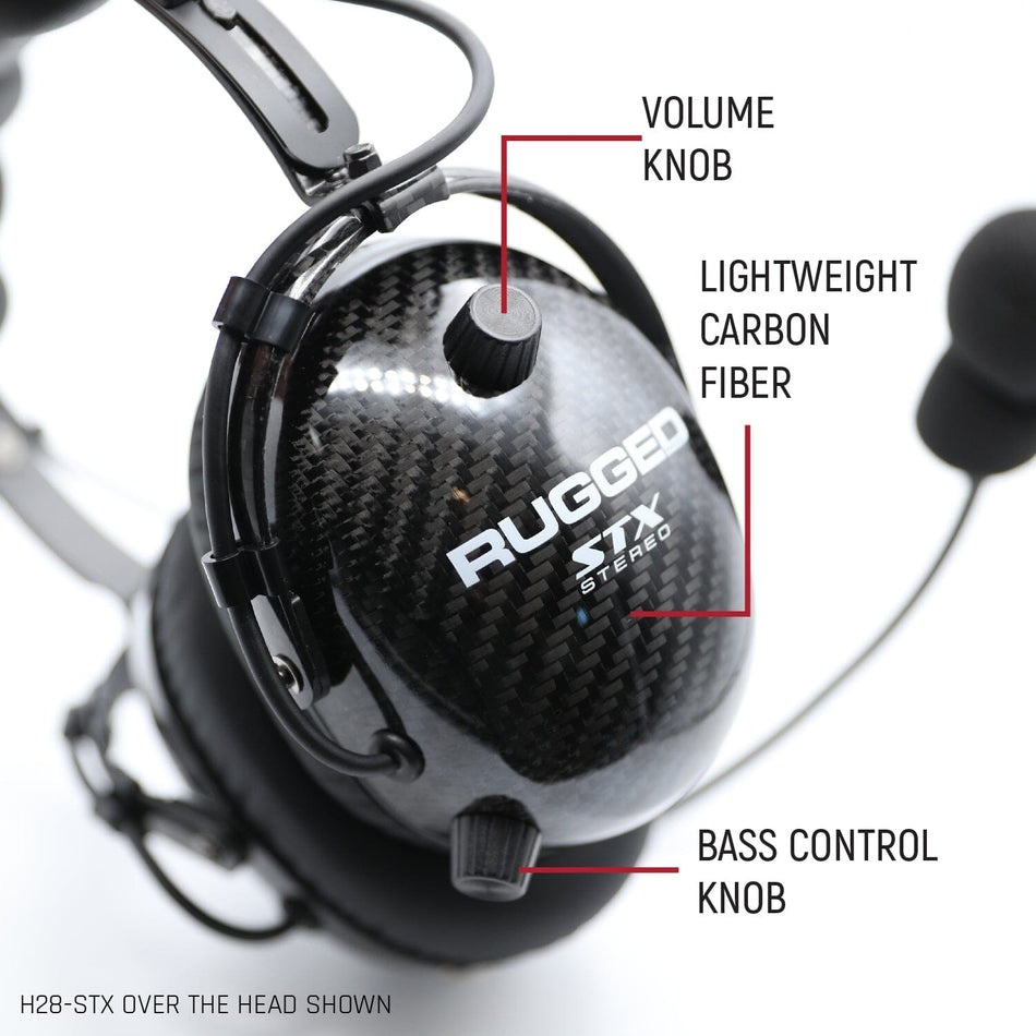 AlphaBass Carbon Fiber Stereo Headset with Bass Boost and Volume Contr ...