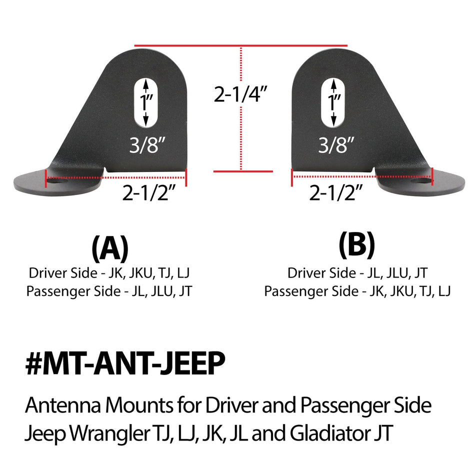 Antenna Mount for Jeep Wrangler TJ, LJ, JK, JL and Gladiator JT ...