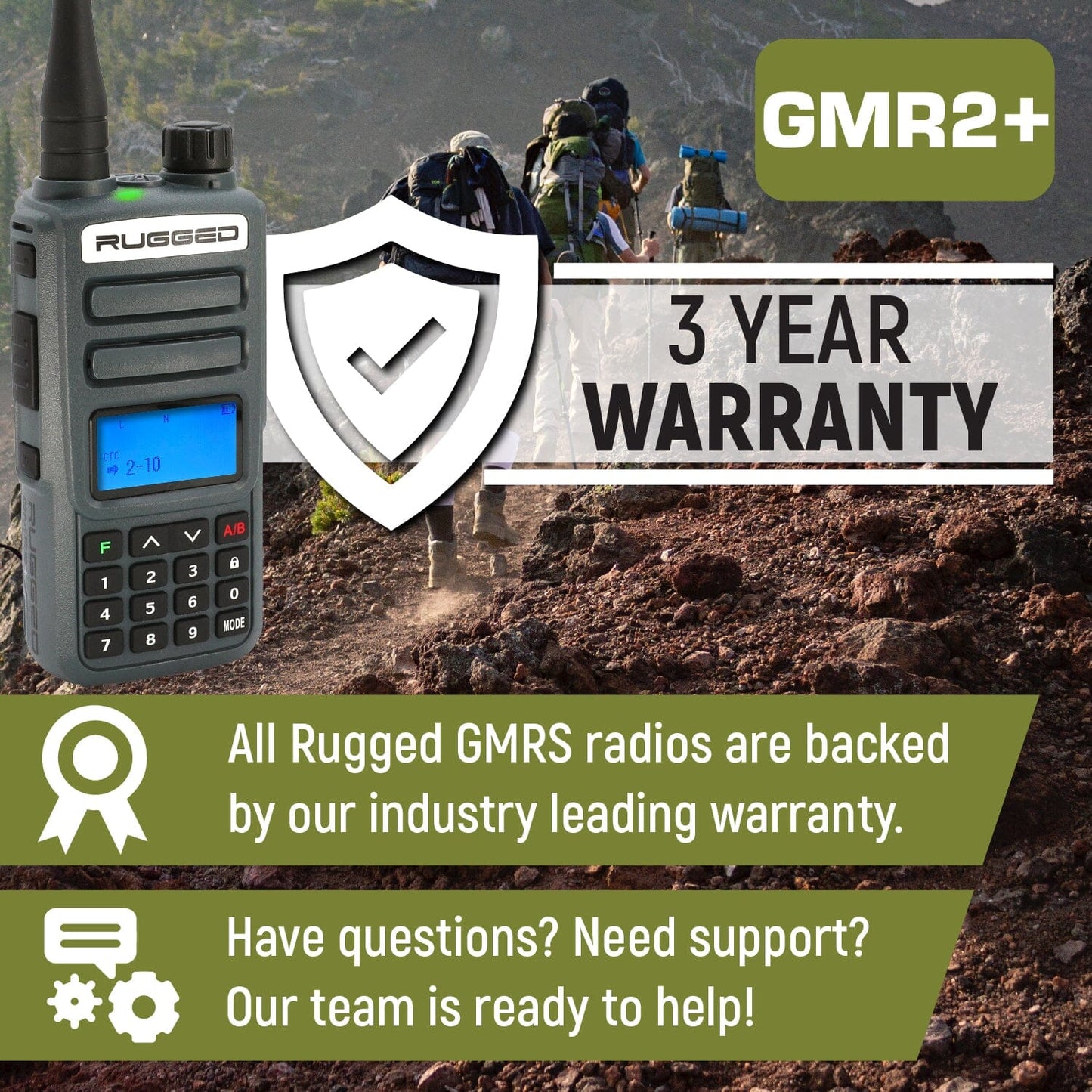 GREAT OUTDOORS PACK - GMR2 PLUS - GMRS / FRS Two Way Handheld Radios w ...