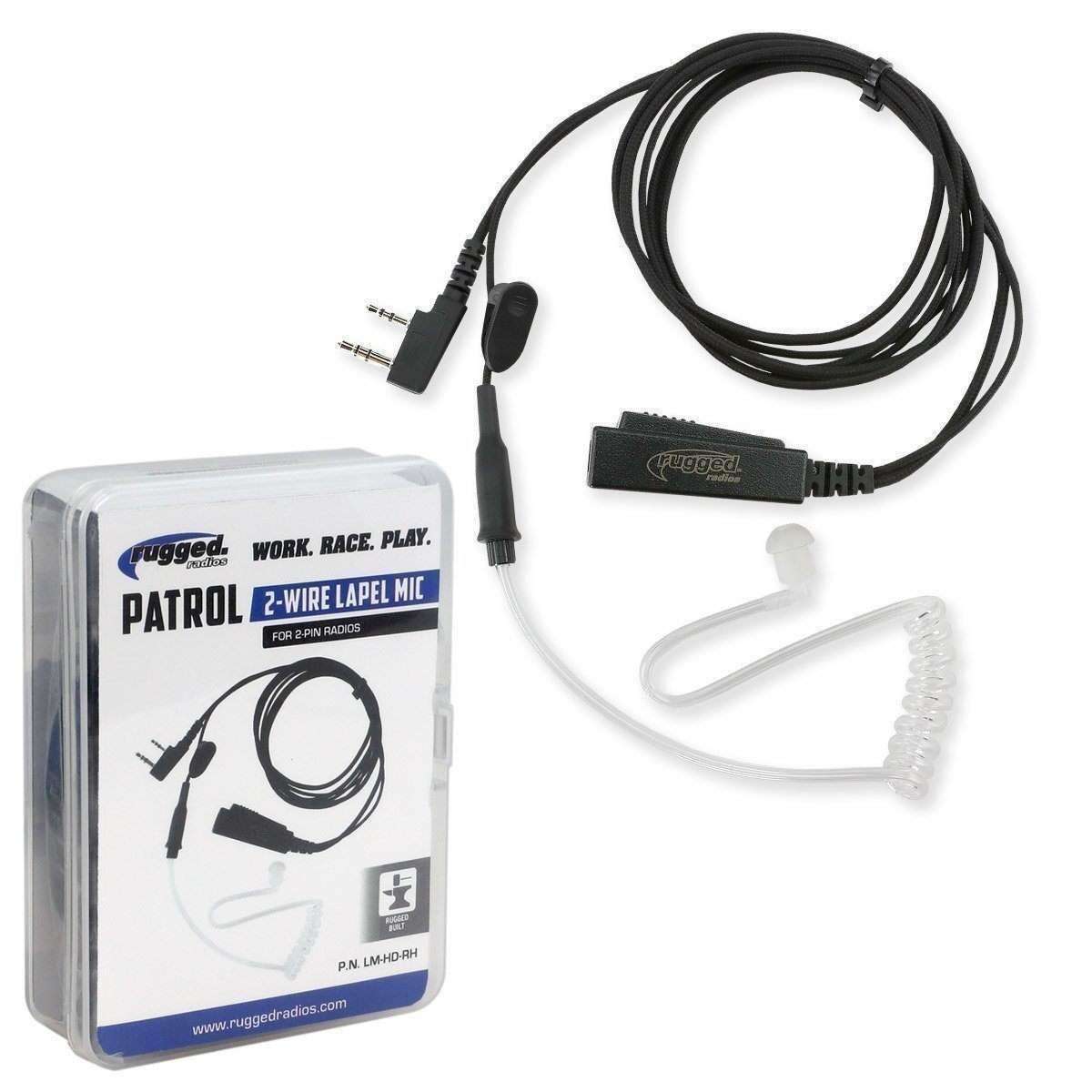 Lapel Mic - 2 Wire with Acoustic Tube for Handheld Radios – Rugged Radios