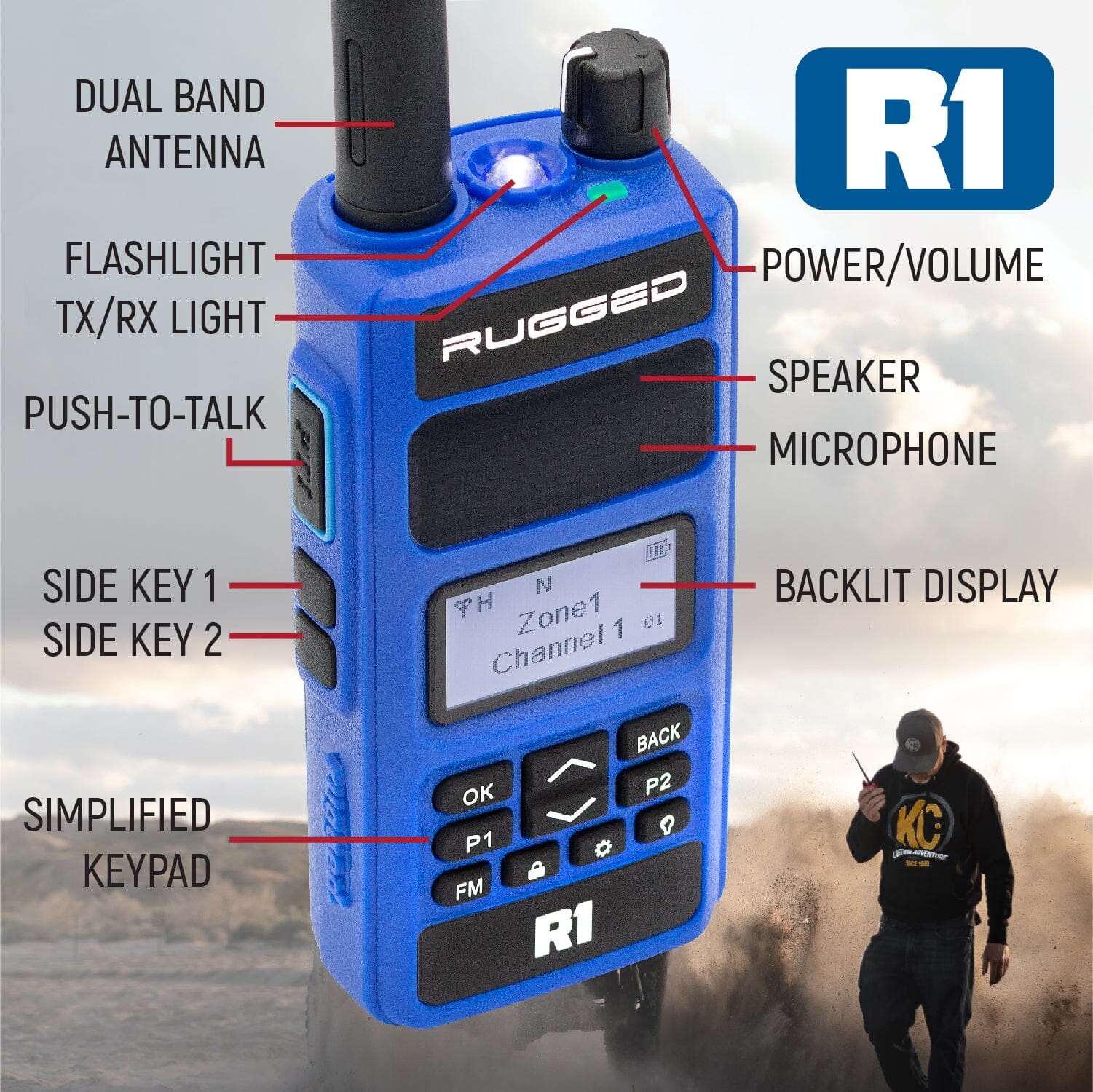Rugged R1 - Business Band Two Way Handheld Radio - Digital and Analog ...